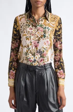 Alice + Olivia Willa Silk Button-front Shirt<br /><br /><br /><br /><br /><br /><br />willa Placket Silk Shirt