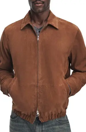 Rag & Bone Harrington Suede Jacket - Chestnut