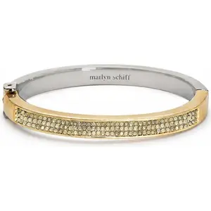 MARLYN SCHIFF Bella Pavé Bangle - Silver Clear