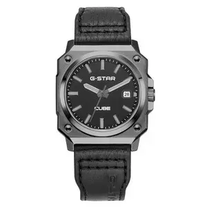 G STAR Cube41mm, Dial, Leather Strap - Black