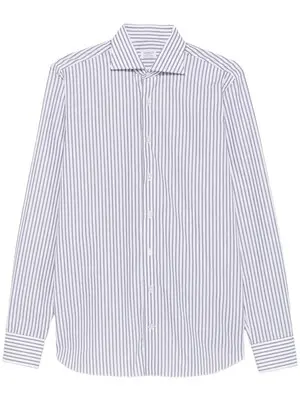 BORRIELLO NAPOLI Cotton Striped Shirt - Blue