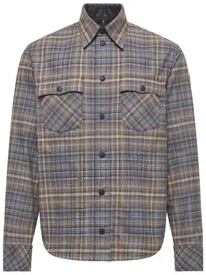 Moncler Grenoble: Cotton Tartan Shirt - Blue