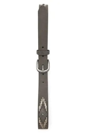 Mango Embroidered Leather Belt