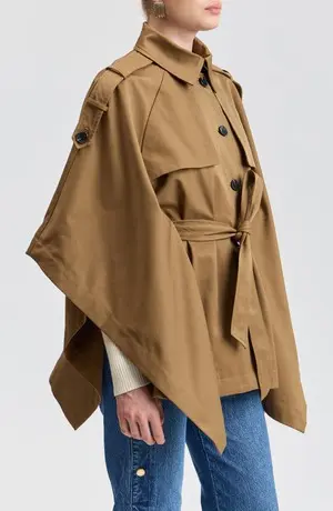 Avec Les Filles Cape Sleeve Trench Coat