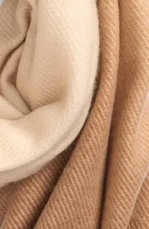 Fleurette Cashmere & Silk Ombré Scarf - Camel