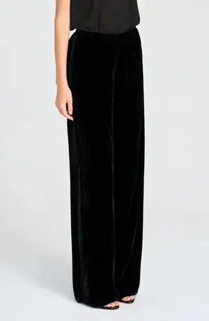 WAYF X Rose Lola Rose Wide Leg Velvet Pants