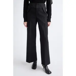 Sacai Chalk Stripe Mixed Media Trousers - Black