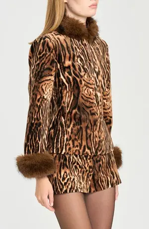 WAYF X Rose Lola Naomi Faux Fur Trim Jacket