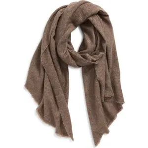 Fleurette Lofty Cashmere & Silk Wrap - Hazelnut