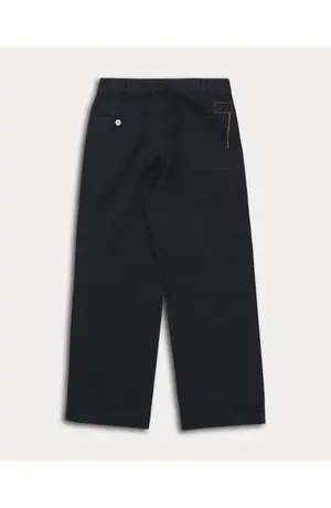 FORTELA Silver Herringbone Cotton Trousers - Blue