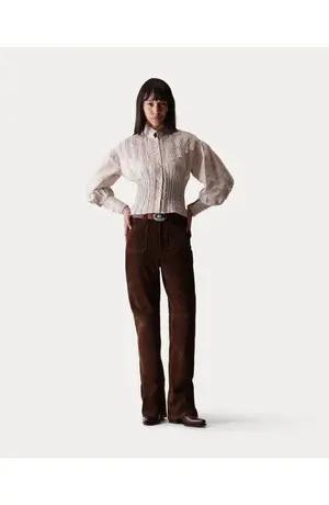 FORTELA Arlette Lace-embroidered Linen Blouse