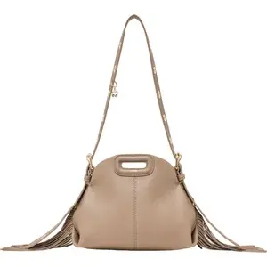 Maje Grained Leather Mini Miss M Bag - Mole