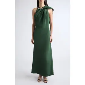 Altuzarra Crawford Draped Silk Dress - Hunter