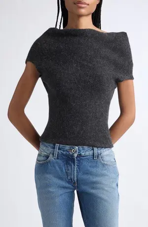 EMILY DAWN LONG Dione Merino Wool & Baby Alpaca Sweater - Charcoal