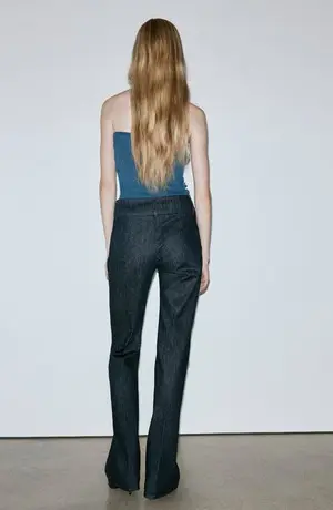 Mango Mid Rise Flared Jeans - Open Blue