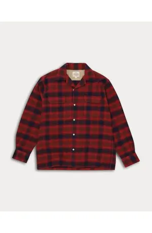 FORTELA Baker Checked Cotton Bowling Shirt - Red