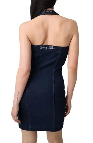 Guess Jocelyn Halter Denim Minidress