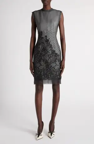Alexander McQueen Quilted Silk Lace Minidress
