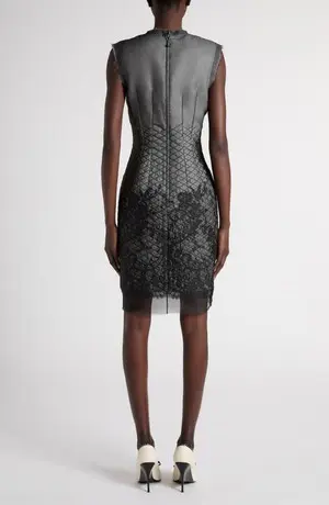Alexander McQueen Quilted Silk Lace Minidress