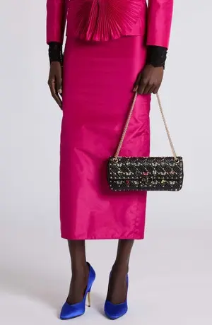 Valentino Garavani Small Rockstud Embroidered Leather Shoulder Bag