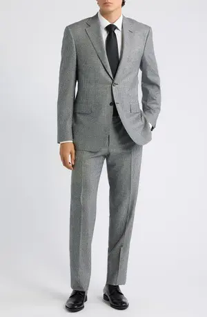Canali Siena Prince Of Wales Wool Suit - Grey