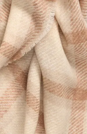 Fleurette Windowpane Plaid Cashmere & Silk Wrap