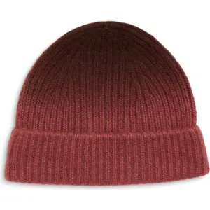 Fleurette Dip Dye Cashmere And Silk Beanie - Garnet