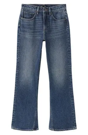 Mango Mid Rise Flare Jeans - Dark Blue