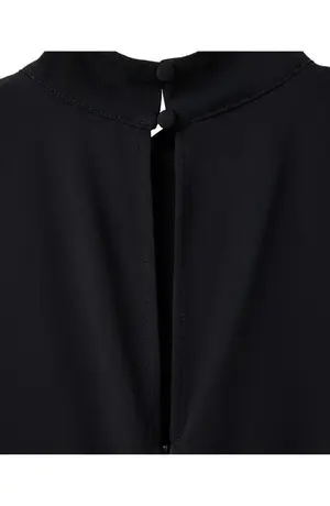 Mango Gathered Mock Neck Midi Dress - Black