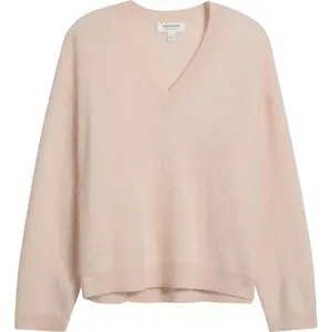 NORDSTROM Brushed Cashmere V-neck Sweater