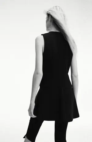 Mango Sleeveless Seam Detail Minidress - Black