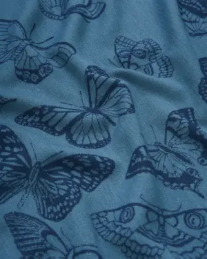 FABLE ENGLAND Butterfly Large Square Jacquard Scarf