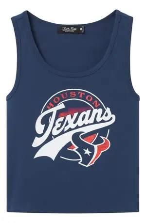 Junk Food Houston Texans Graphic Cropped Tank True Navy