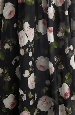 Carolina Herrera Floral Off The Shoulder Silk Chiffon Gown