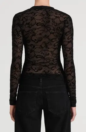 FRAME The Lace Burnout Top