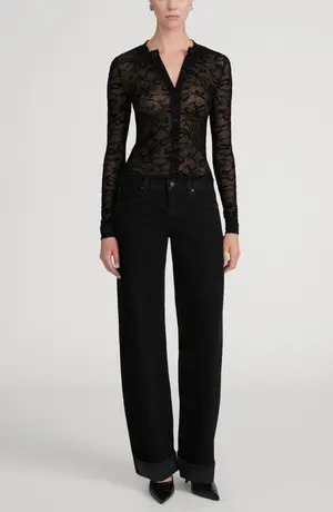 FRAME The Lace Burnout Top