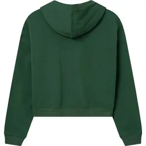 Junk Food Packers Oversized Graphic Crop Hoodie - Hunter