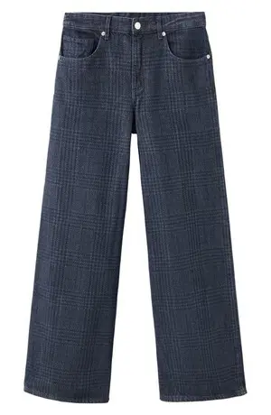 Mango High Waist Wide Leg Jeans - Open Blue