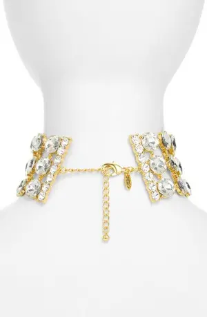 KENNETH JAY LANE Three-row Crystal Collar Necklace