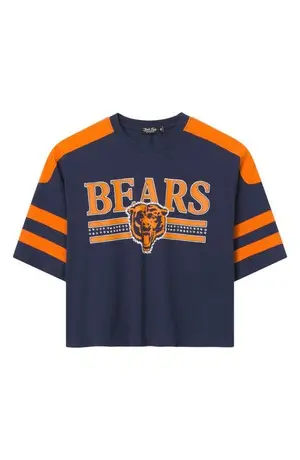 Junk Food Chicago Bears Graphic Cropped T-shirt - True Navy