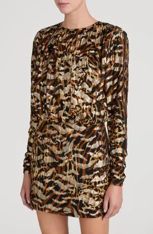 FRAME The Pleated Silk Blend Minidress
