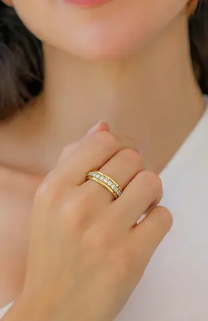 MINT & LILY Spinning Fidget Eternity Ring - Silver
