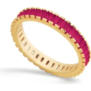 MINT & LILY Baguette Birthstone Eternity Band July Ruby