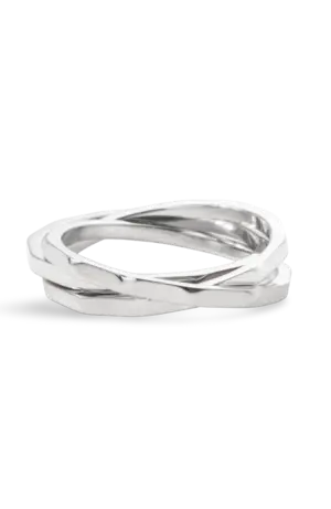 MINT & LILY Hammered Interlocking Ring - Silver