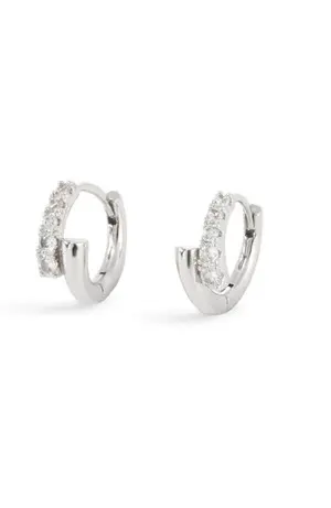 MINT & LILY Pavé Wrap Huggies - Silver