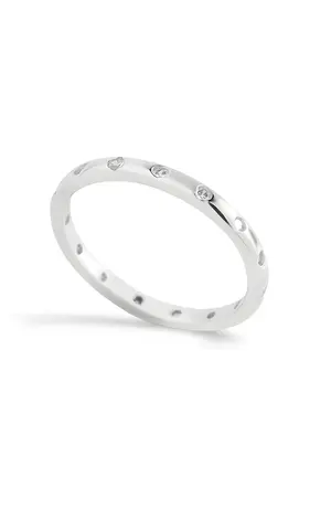 MINT & LILY Bezel-set Tiny Stacking Ring - Silver