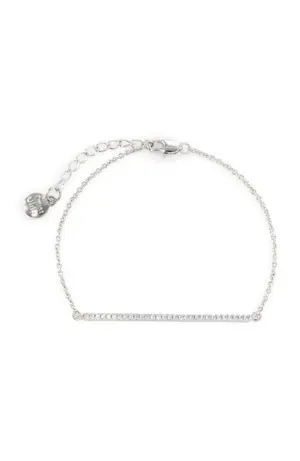 MINT & LILY Sparkling Bar Bracelet - Silver