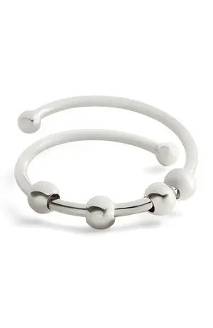 MINT & LILY Adjustable Beaded Fidget Ring - Silver