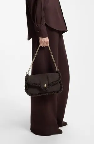 BOSS Beyond Recycled Leather Hobo Bag - Dark Brown