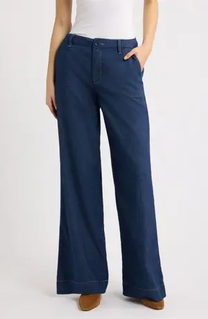1822 Denim High Waist Wide Leg Jeans - Rinse
